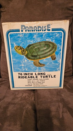 NOS Inflatable Paradise Green Sea Turtle Ride On 76" 90s toy | eBay