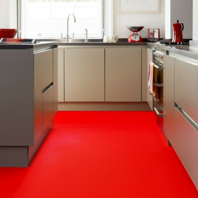 Red Stage Floor Slip Resistant Vinyl Flooring Lino Kitchen | eBay