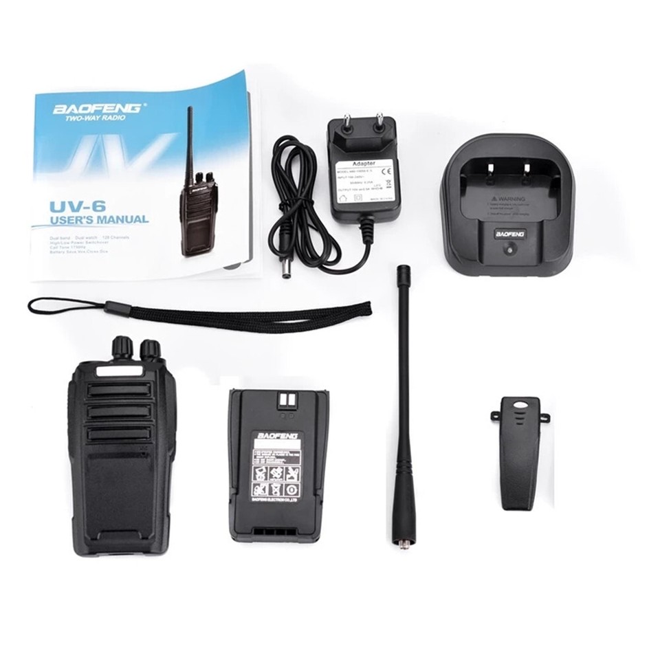 Baofeng UV-6 VHF UHF Dual-Band Portable Two-way Radio Walkie Talkie ...