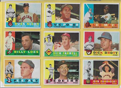 1960 Topps Baseball 9 Card Lot #19 | eBay