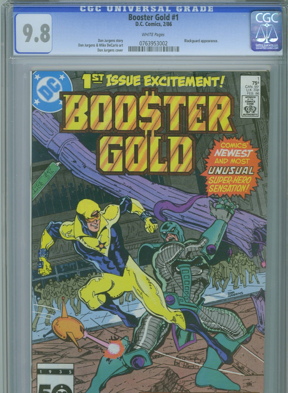 Booster Gold #1, CGC 9.8, White Pages, 1986, 1st Appearance of Booster ...