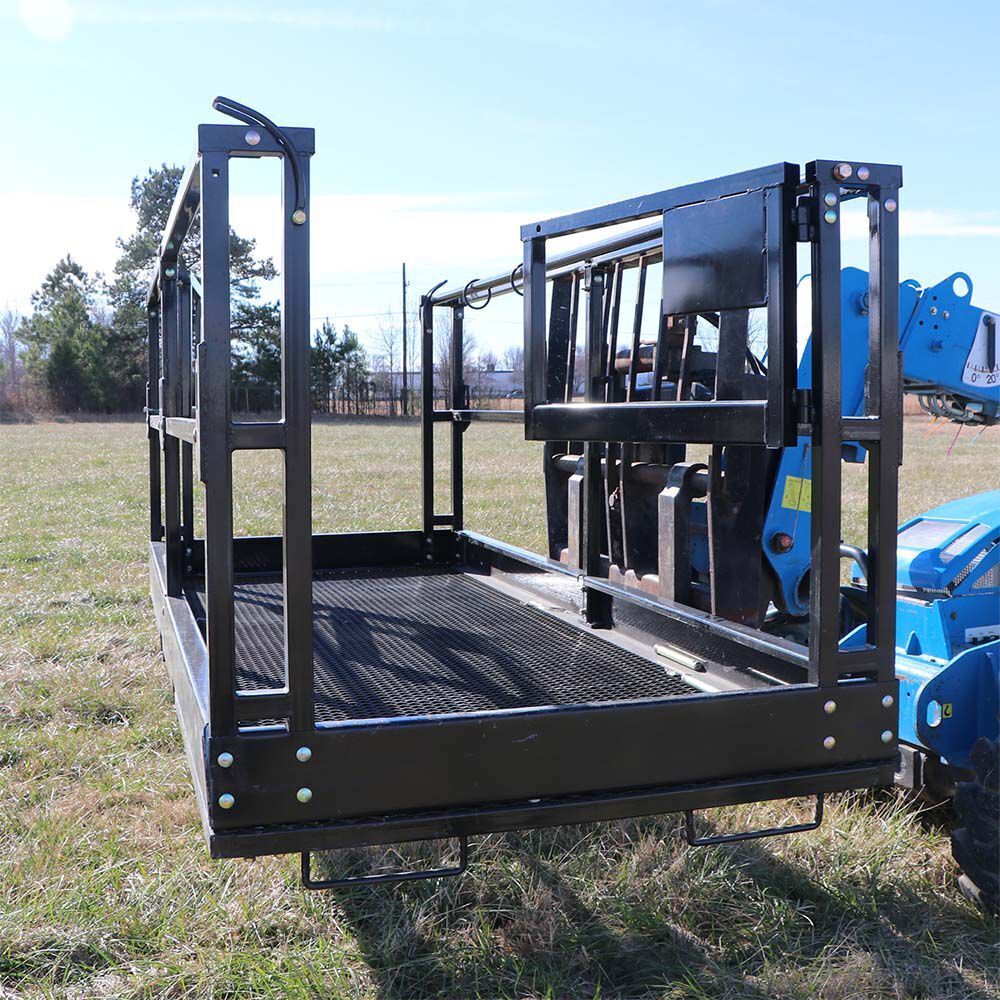 Titan Attachments 4' x 9' 8" Mesh Telehandler Work Platform, Safety Man ...