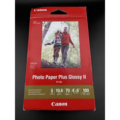 NWT Canon Photo Paper Glossy II High Gloss 4x6 Inches 100 Sheets PP-301 ...