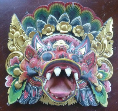 Hand Carved Indonesian Wall Hanging Mask-Balines Demon | eBay