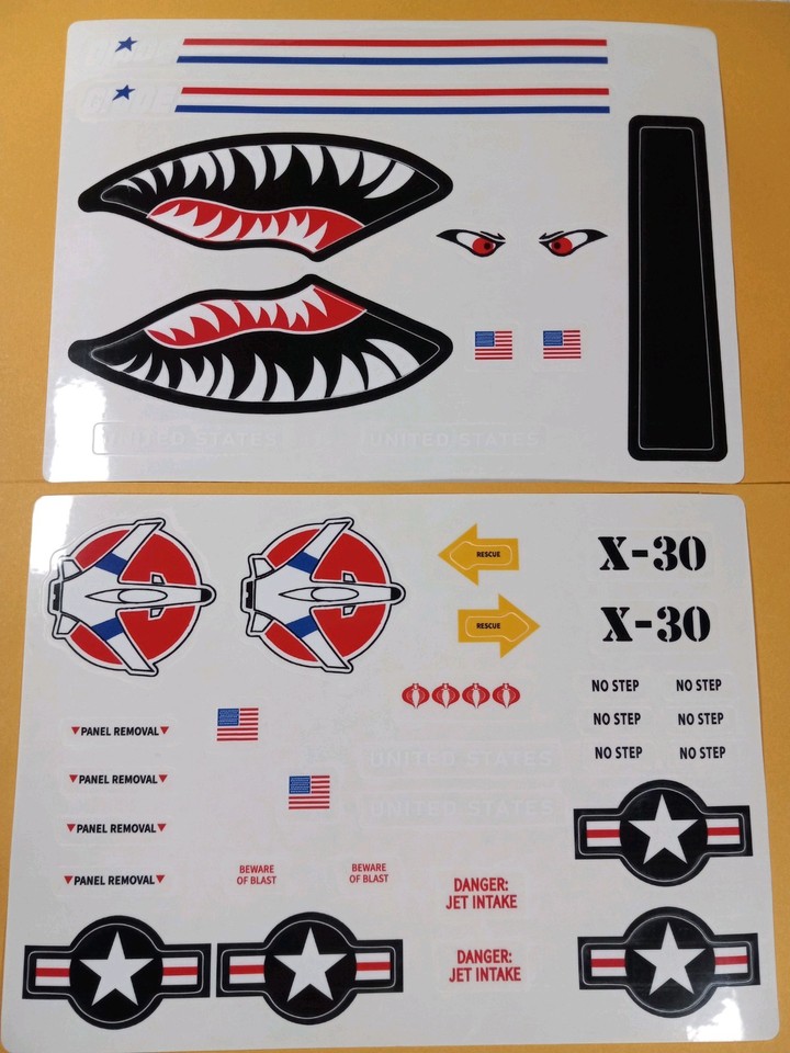 Gi Joe 1986 X-30 Conquest Sticker Sheets New Custom , Peel & Stick ...