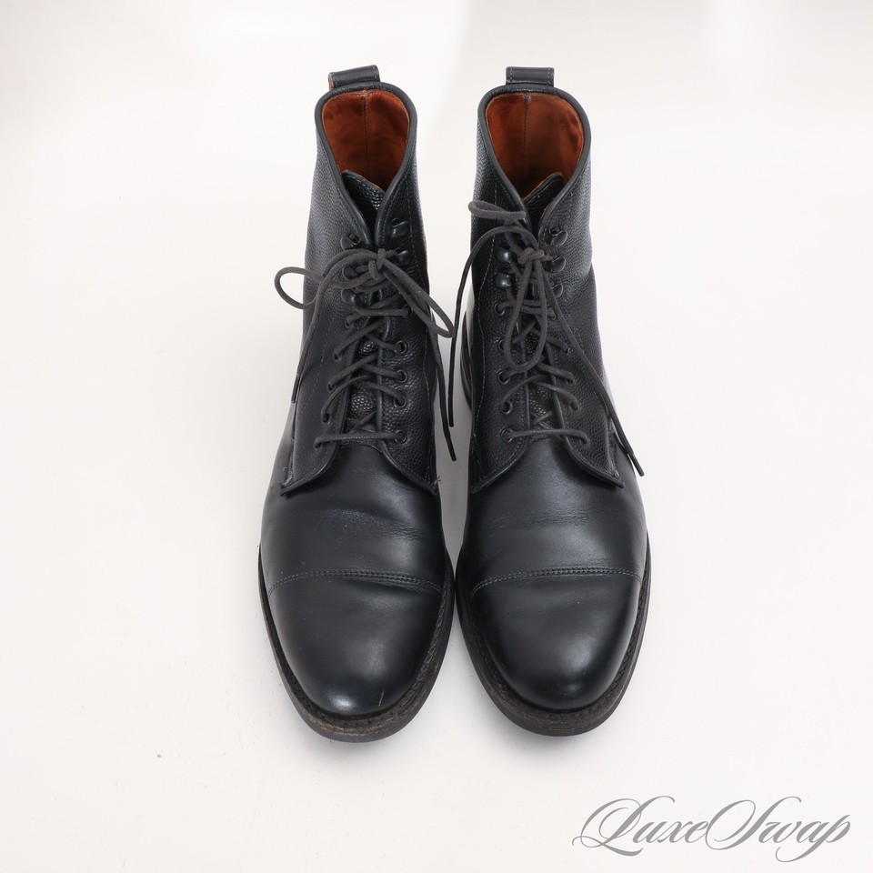 Allen Edmonds The Sullivan Street Black Grained Leather Cap Toe Boots ...