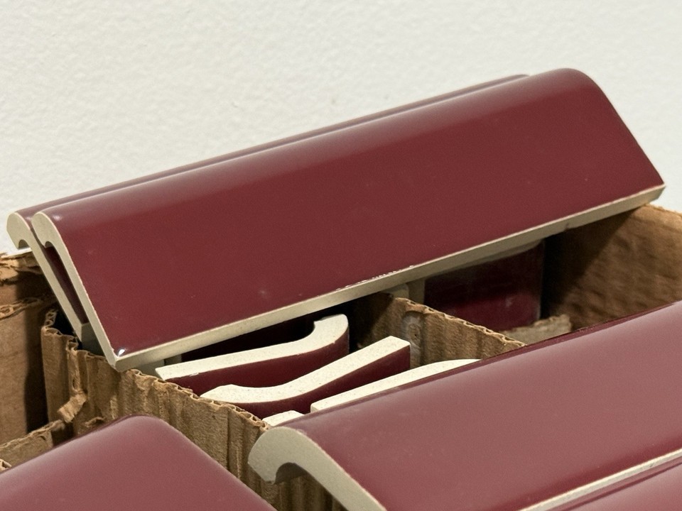 Vintage Burgundy or Maroon 2x6 Cambridge Tile Radius Bullnose or Mud ...