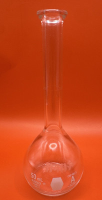 NEW OPEN BOX - KIMAX KIMBLE VOLUMETRIC FLASK CLASS A SNAP CAP 50ML ...