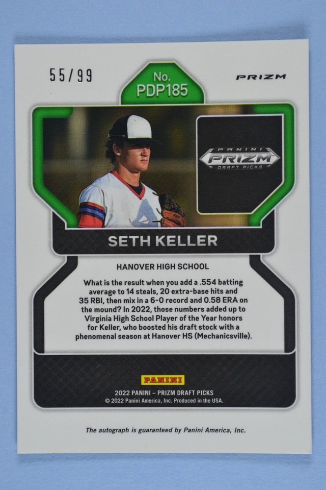 Seth Keller /99 AUTO 2022 Prizm Draft Picks Red Donut Circles #PDP185 ...