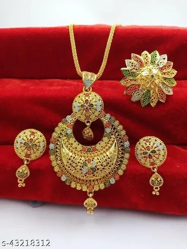 Set gioielli orecchini collana da sposa girocollo Kundan placcato oro indiano... | eBay