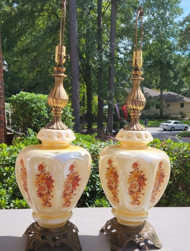 EF & EF Industries Pair of MCM Hollywood Regency 33" Luster Lamps ...