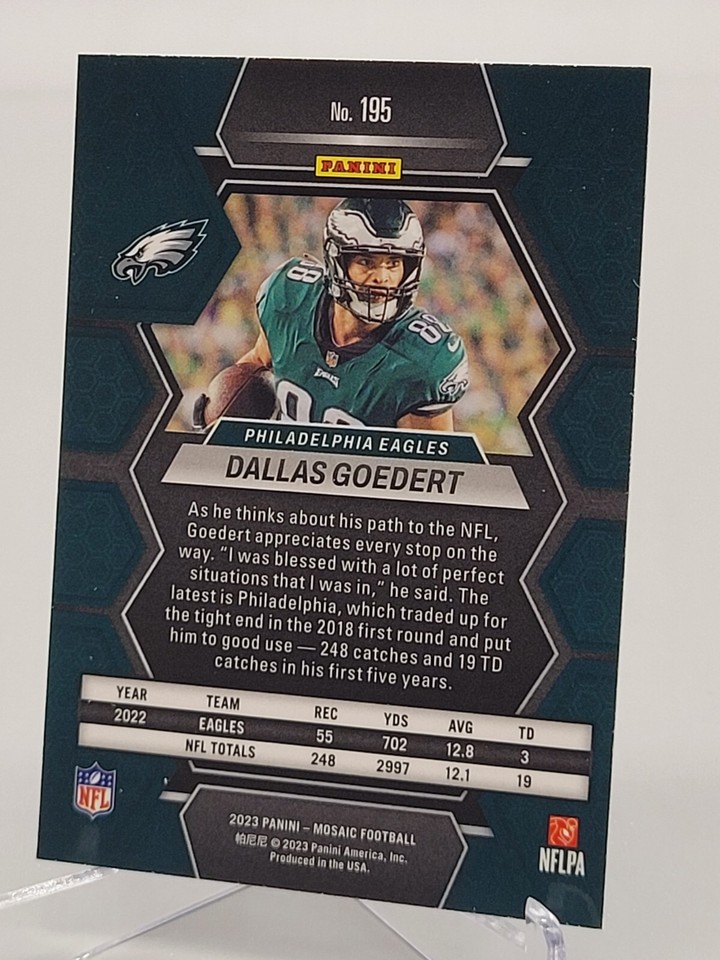 2023 PANINI MOSAIC DALLAS GOEDERT BASE FOOTBALL CARD PHILADELPHIA ...