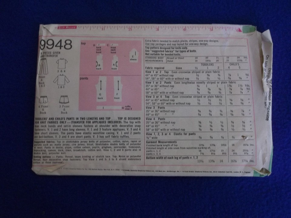 Simplicity Patterns ~ All Patterns are Size 4 * ~ * ~ * ~ * ~ *Listing ...