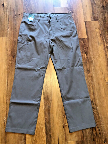 Orvis Mens Tech Pants 36x30 Quick Dry Utility Nylon Hiking Fishing Grey ...