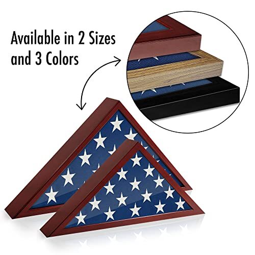 American US Flag Triangle Display Case Wall Mount Flag Holder for ...