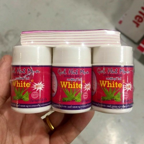 6Pcs. GEL HUT MUN White Aloe Vera Whiteheads Blackhead Pore Nose Peel ...