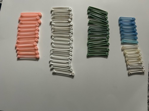 Vintage Plastic Swing Arm Clip Perm Rods 4 Sizes 55 In Lot | eBay