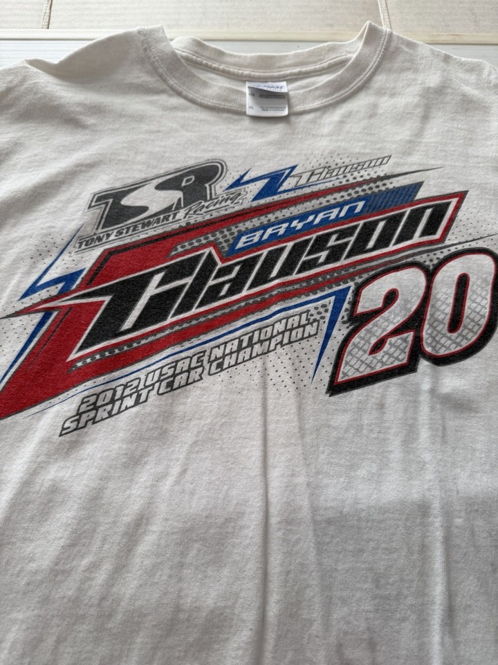 Bryan Clauson USAC TSR Sprint Car T-Shirt White Size XL PreOwned (SMALL ...