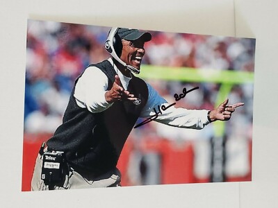 Herm Edwards AUTOGRAPHED 4x6 photo - Eagles Jets Chiefs Rams Falcons ...