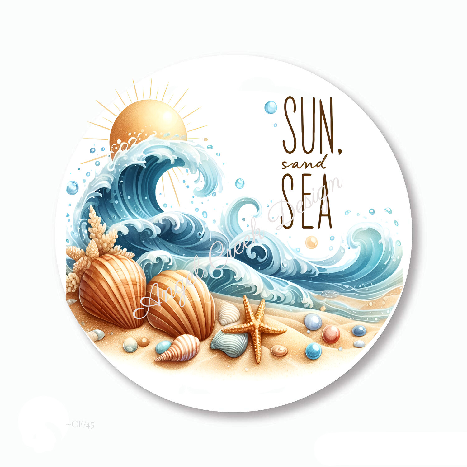 Beach Sun Sand Sea Ocean Waves Seashells Summertime Stickers Envelope ...