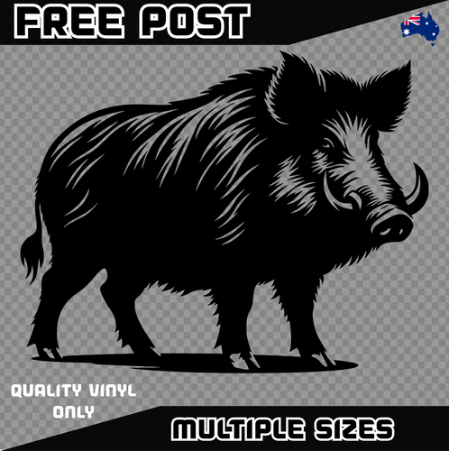 Wild Boar Sticker Decal Vinyl Car Pig Hog Hunting Hunter Ute 4x4 ...