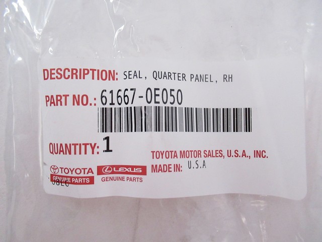 2014 - 2019 Genuine Toyota Highlander Seal Right RH OEM 61667-0e050 for ...