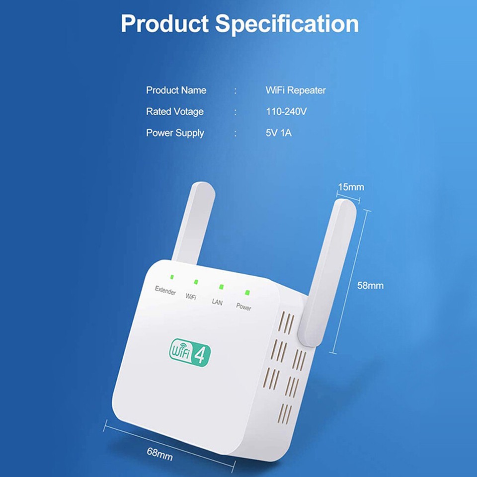 WiFi Range Extender Repeater Wireless Amplifier Router Signal Booster ...
