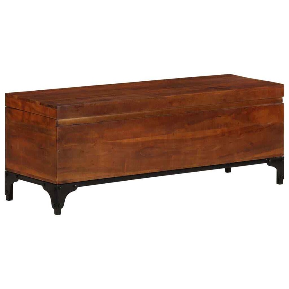Solid Acacia Wood Storage Trunk Wooden Storage Container Furniture ...