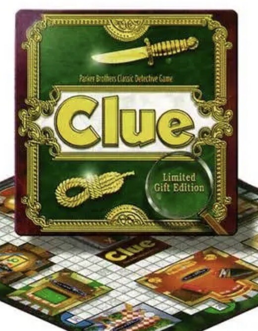 Clue Limited Gift Edition Hasbro Parker Brothers Board Game In TIN Box ...