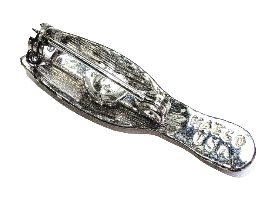 Vintage Mafco Bowling Pin Lapel Signed USA Silvertone Chrome Tie Pin | eBay