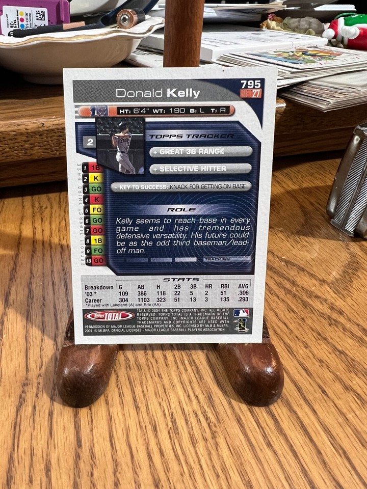 2004 Topps Total Baseball Card #795 Donald Kelly Detroit Tigers Rookie ...