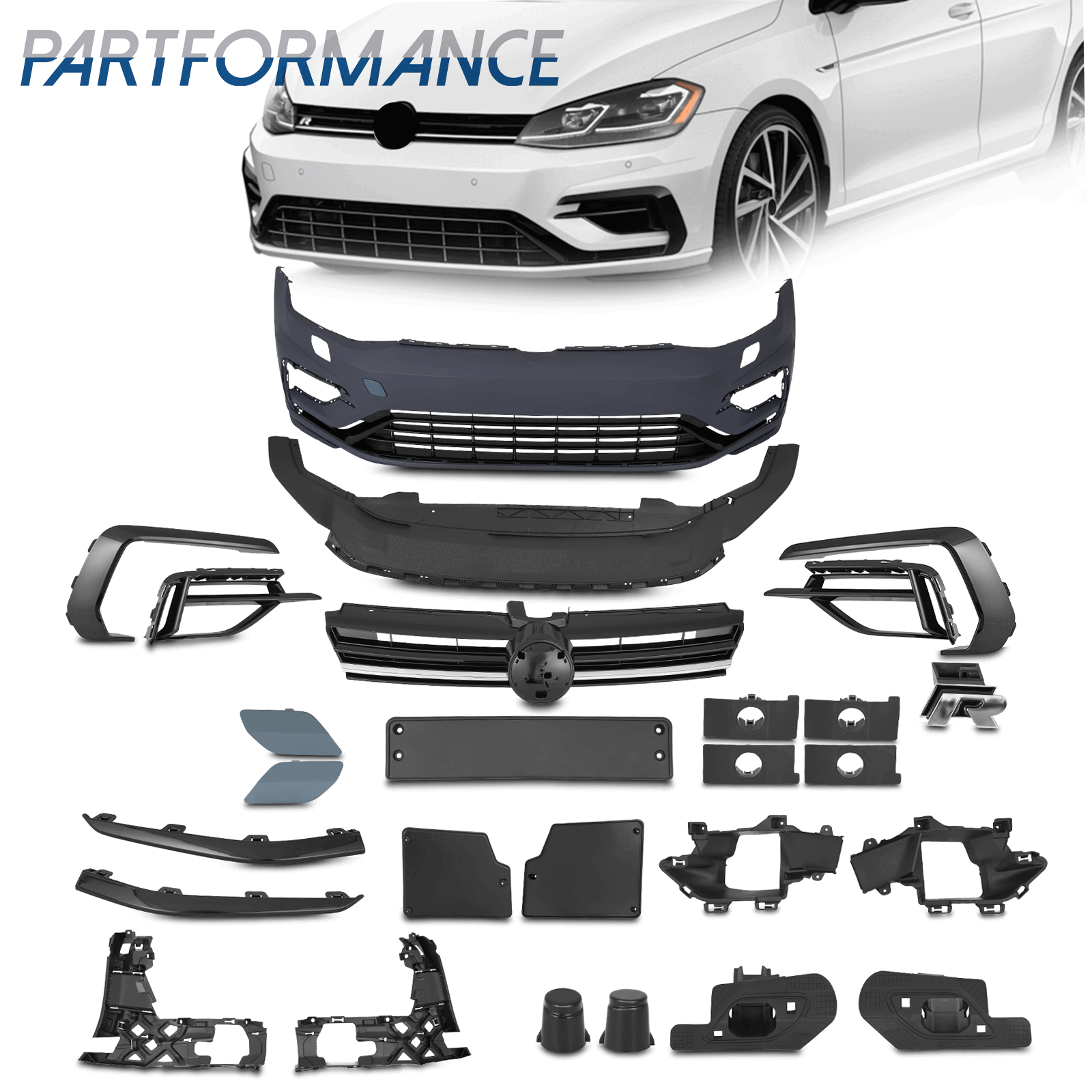 Front Bumper Cover KIt For 2015-2017 VW Golf MK7 2018-2021 VW Golf MK7 ...