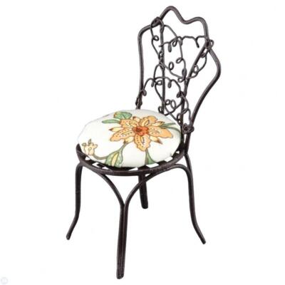 MINIATURE DOLLHOUSE 1:12 SCALE REUTTER GARDEN CHAIR w/CREAM CUSHION - 1 ...