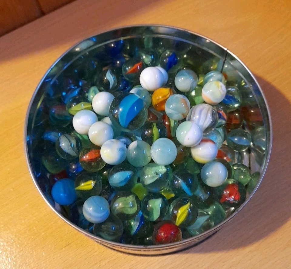 Vintage Job Lot Glass Marbles Bundle 134 Marbles In Total Mixed Sizes ...