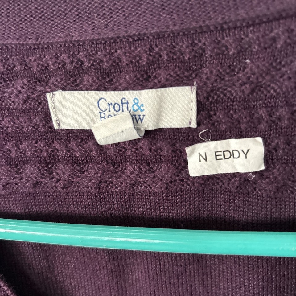 Croft Barrow Women’s Sweater LG Dark Purple Round Neck Short Sleeve ...