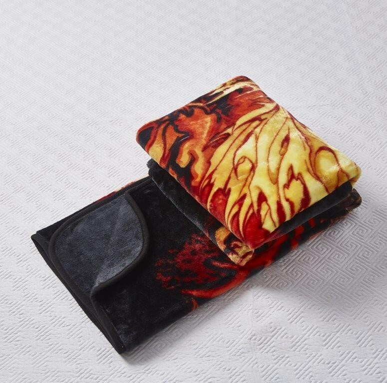 60x80" Red Flame Blade Fantasy Dragon Mink Faux Fur Twin Full Size ...