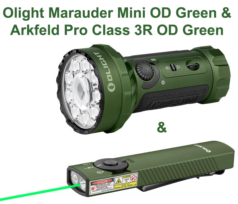 Olight Marauder Mini OD Green & Arkfeld Pro Class 3R OD Green ...