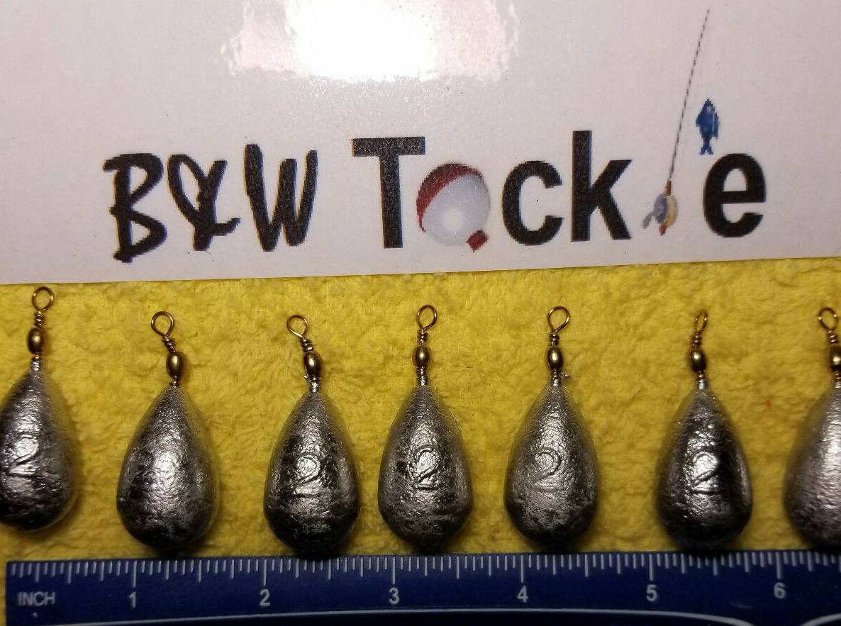 25 Bass Casting Fishing 2 oz Sinkers brass swivel Bell Sinker Free ...