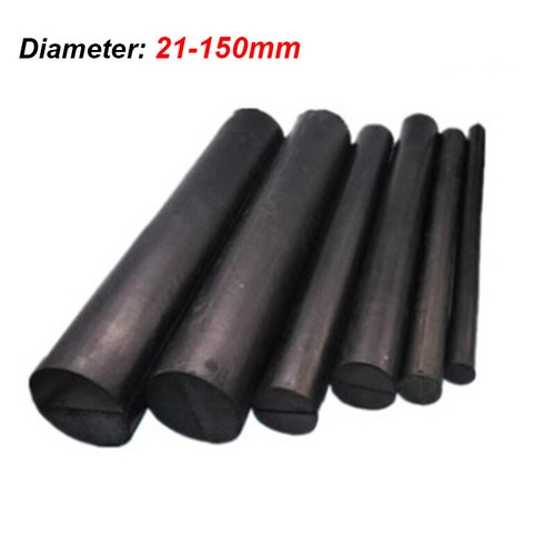 Dia 21mm-150mm Black Solid Natural Rubber Round Rod Bar Stick Length ...