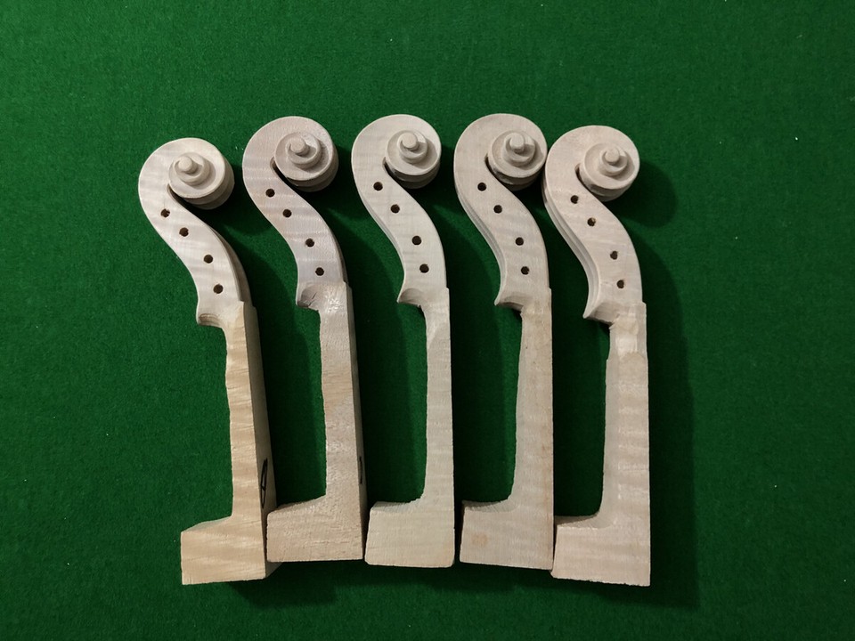 1X Hand-Carved Flame Maple 4/4 Violin Neck Violin Parts / Accessories ...