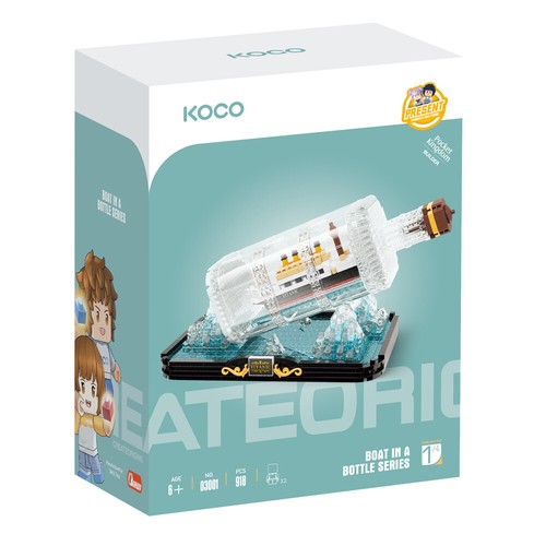 918pc Koco Drift Bottle Titanic Kids Building Bricks/Blocks Assemble ...