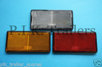 100mm x 50mm Self Adhesive Reflectors Metal Fence Post & Trailer ...