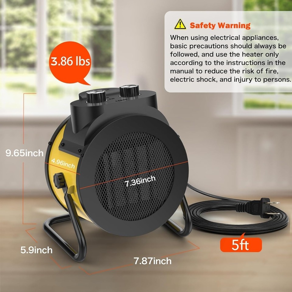 Saker Powerful Portable Heating 1500W PTC Portable Space Heater for ...