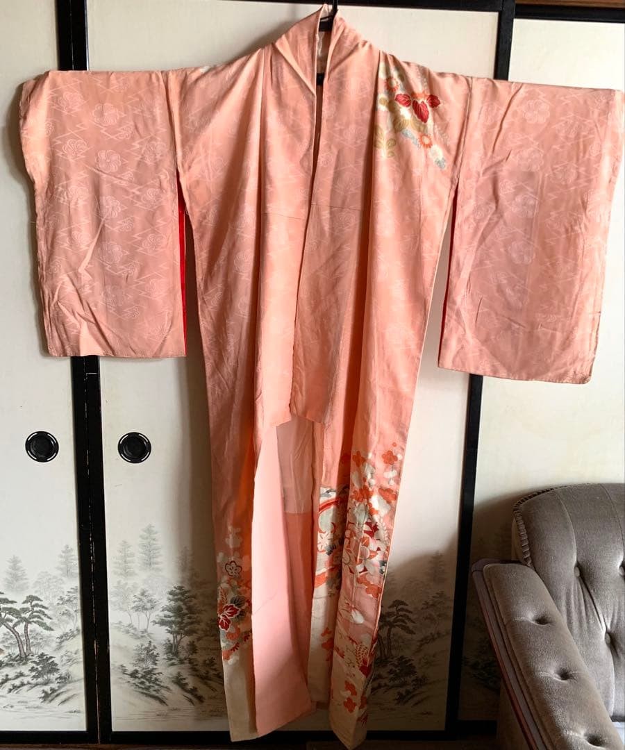 Vintage Floral Kimono Long-Sleeved Haori 〓 Peony Pattern 〓 Used | eBay