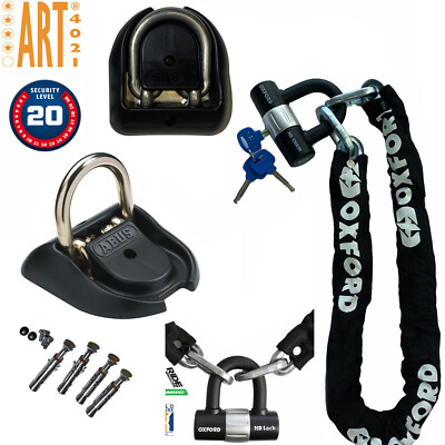 Oxford HD Chain Lock 1.0m + ABUS Wall Ground Anchor Sold Secure ...