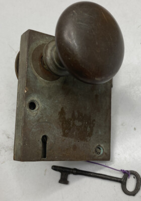 Antique Brass BylWorking Door Lock & Knob Plate Mortice Skeleton Key | eBay