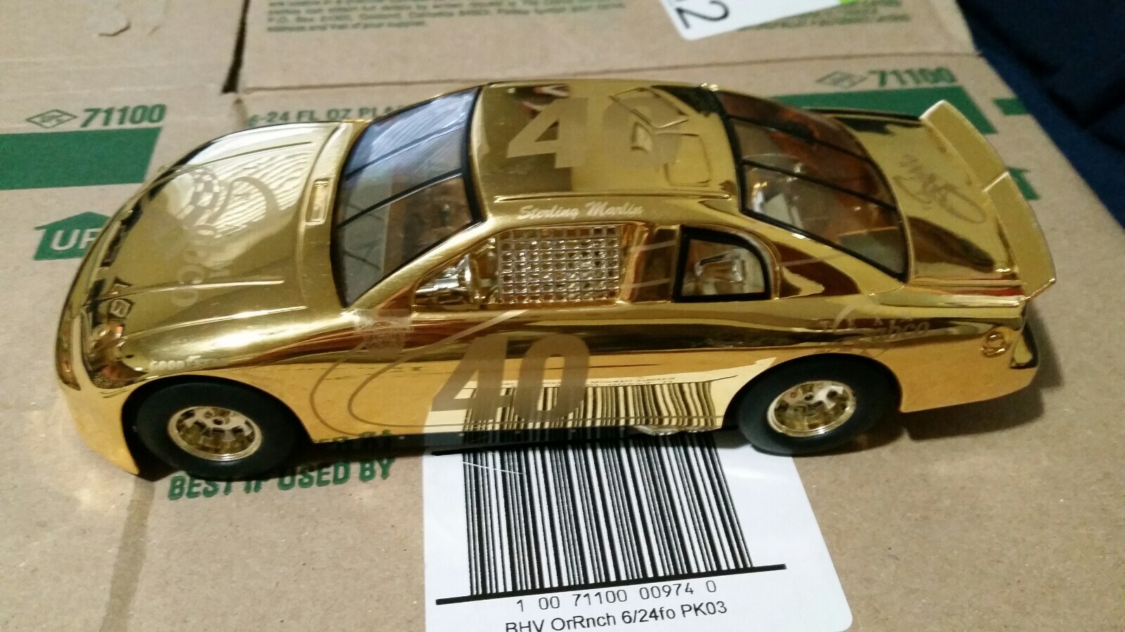 1998 Racing Champions NASCAR Sterling Marlin 1/24 24k Gold #40 Team ...