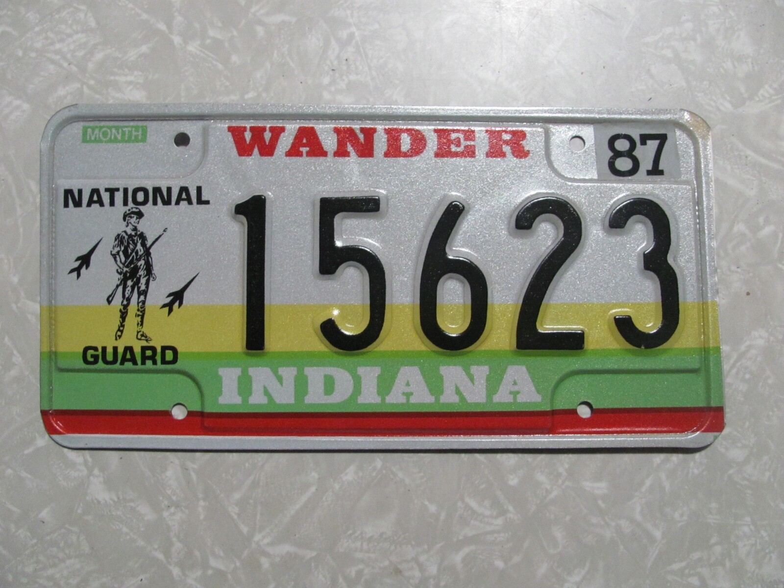 1986 INDIANA NATIONAL GUARD LICENSE PLATE FREE SHIPPING SEE MY OTHER ...