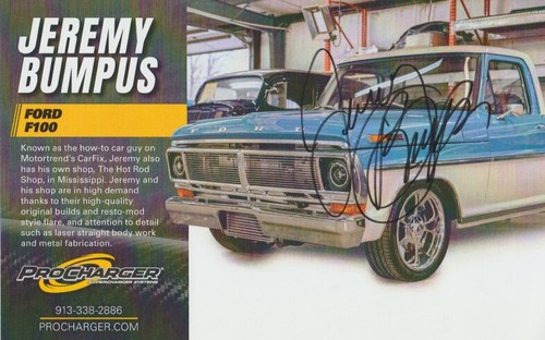 2022 JEREMY BUMPUS signed "Car Fix" PRO CHARGER Ford F100 SEMA Show ...