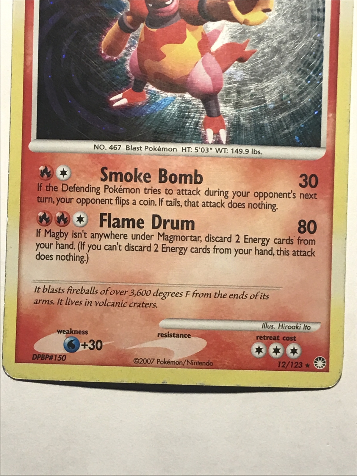Pokémon TCG Magmortar Mysterious Treasures 12/123 Holo Holo Rare for ...